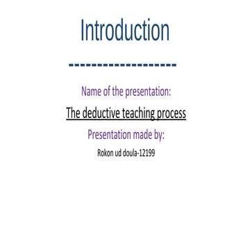 Deductive method | PPT