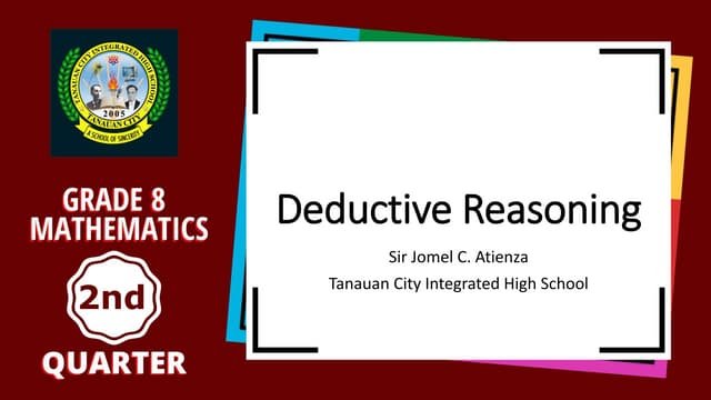 Deductive reasoning | PPT
