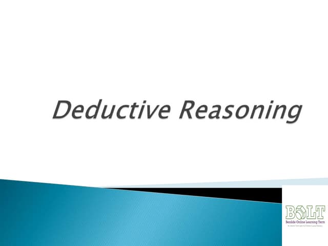 Deductive Reasoning Ppt
