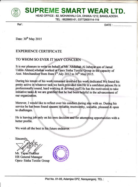 Certificate of Employment Sample | DOCX