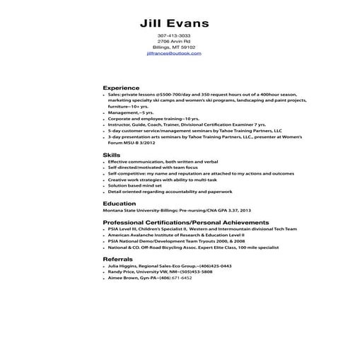 Resume by Rebecca for Rebecca revised | DOCX