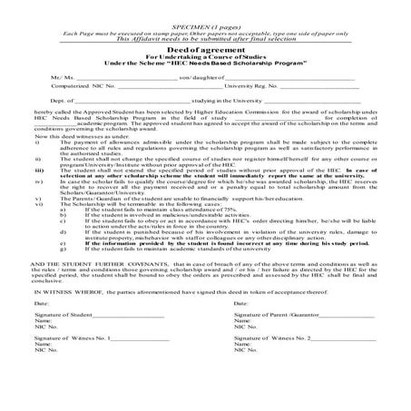 Deed of agreement | PDF