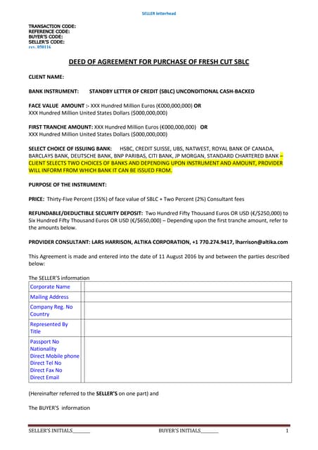 Soleil Bank SBLC Monetization - Non-recourse loan | PPT