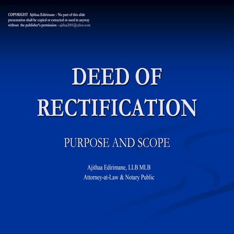 Deed of Rectification | PPT