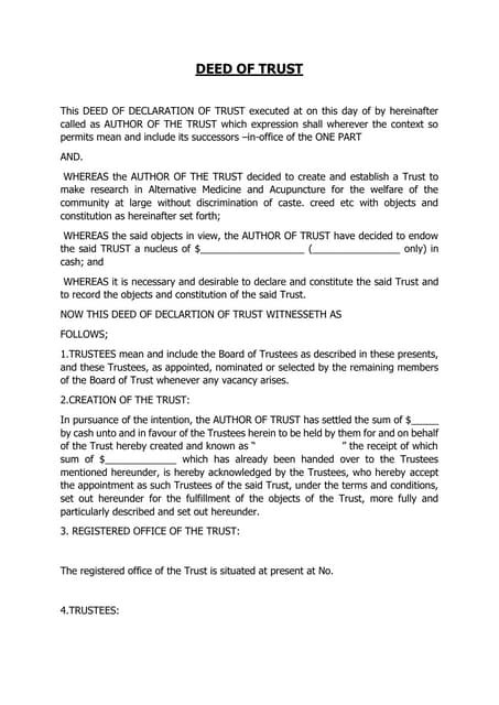 Trust deed for establishment of a temple | DOC | Hinduism | Religion ...