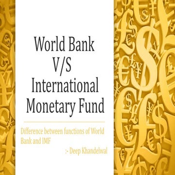 Difference Between World Bank and IMF | PPTX