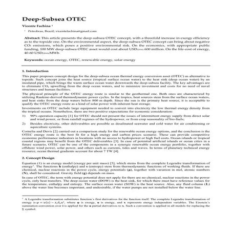 Deep subsea OTEC | PDF | Power and Energy Industry | Industries