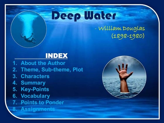 Deep water - CLASS 12 (ENGLISH) | PPTX | Diving | Sports