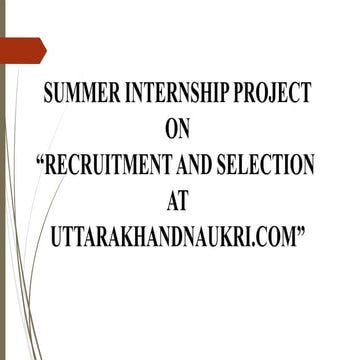 Summer internship presentation power point presentation | PPTX