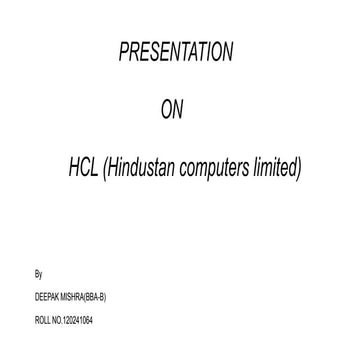 HCL Technology PPT( overview) | PPTX