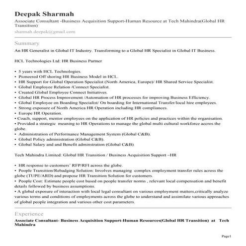 Deepak K Sharmah - A synopsis of my professional journey | PDF