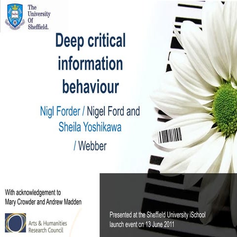 Deep Critical Information Behaviour | PPT