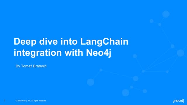 Deep Dive Into Langchain Integration With Neo4jpptx