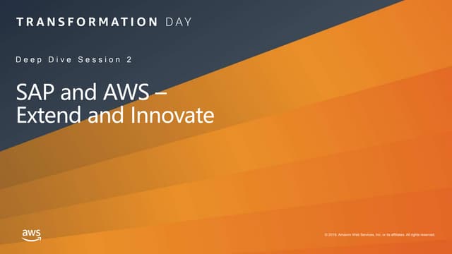 Deep Dive Session Sap And Aws Extend And Innovate Ppt