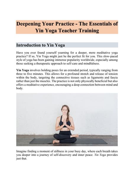 What Is Yin Yoga? Exploring Its Philosophy and Practice | PPT