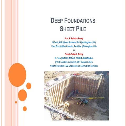 Deep foundations sheet pile | PPT