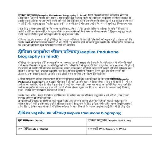 Bollywood Actress Deepika Padukone biography in hindi.pdf