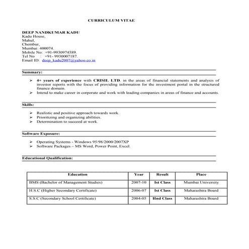 Deep kadu mumbai | PDF