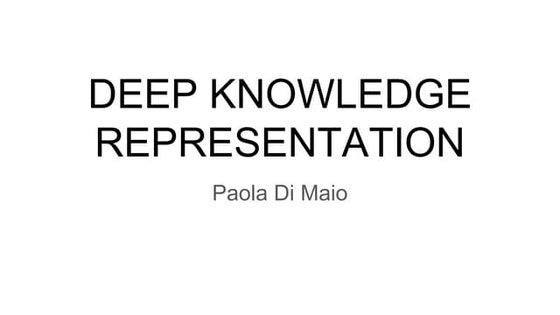 KNOWLEDGE REPRESENTATION FOR MACHINE LEARNING | PPT