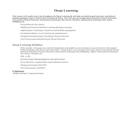 BCS714A - Deep Learning VTU Syllabus for the 7th Semester | PDF