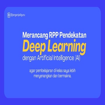 Merancang RPP Pendekatan Deep Learning Guru Belajar | PDF
