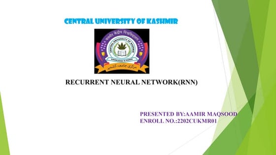 Introduction To Recurrent Neural Network Ppt