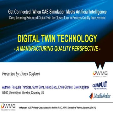 Deep Learning Enhanced Digital Twin For Closed Loop In Process Quality Improvement Ppt