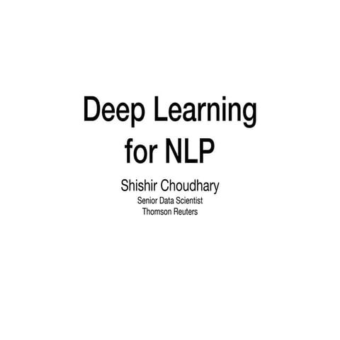 Deep learning for NLP | PDF