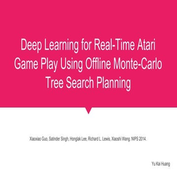 Deep Learning for Real-Time Atari Game Play Using Offline Monte-Carlo ...