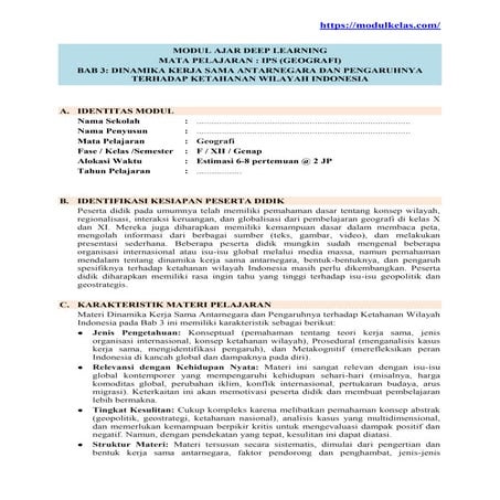 (Deep Learning) Modul Ajar Sejarah Kelas 12 Kurikulum Merdeka | PDF