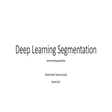 Deep learning segmentation | PPTX