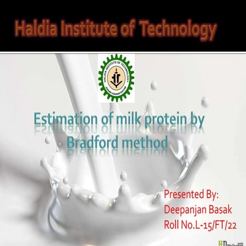 Estimation of milk protein | PPTX