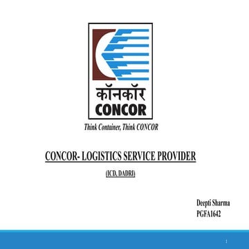 Deepti sharma SIP- CONCOR ppt | PPT