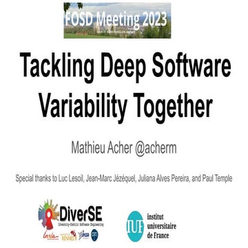 Tackling Deep Software Variability Together Ppt