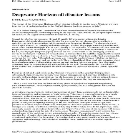 Deepwater horizon unfolded | PDF