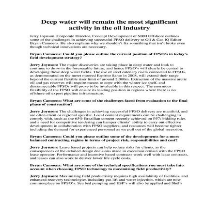 Fpso – general overview of conversion & topside process description ...