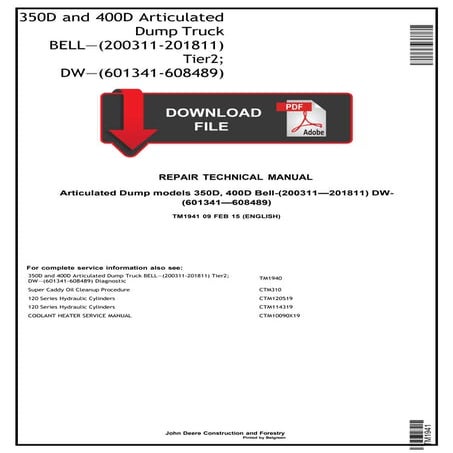 Deere 350d 400d Articulated Technical Manual.pdf