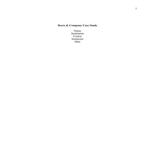 Deere & Company Case Study.edited.edited.docx | Agriculture | Industries