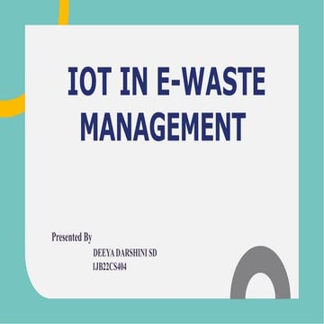 Electronic- waste Management based on iot | PPT