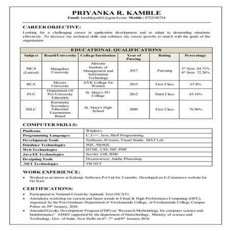 Priyanka CV | DOCX