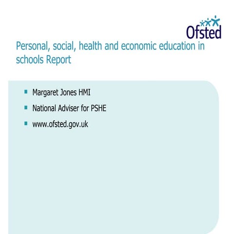 PSHE education in School - Ofsted | PPT