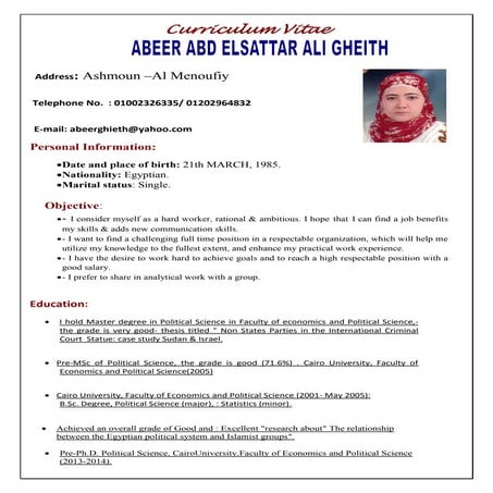 cv nour - Copy | PDF