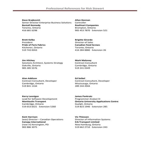 Rick References | PDF