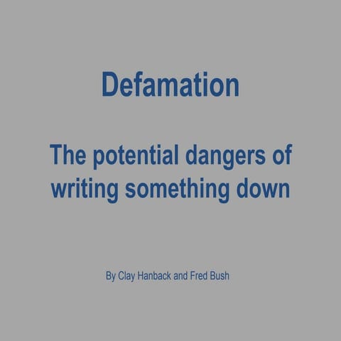 Defamation | PPTX | Law