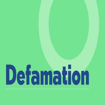 Study on Defamation: Media Laws and Ethics | PDF
