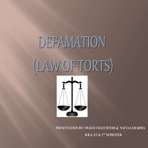 Defamation ppt | PPTX