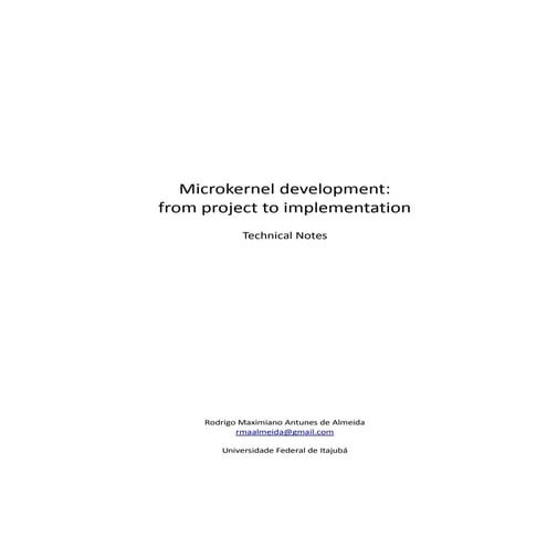 Rodrigo Almeida - Microkernel development from project to implementation | PDF