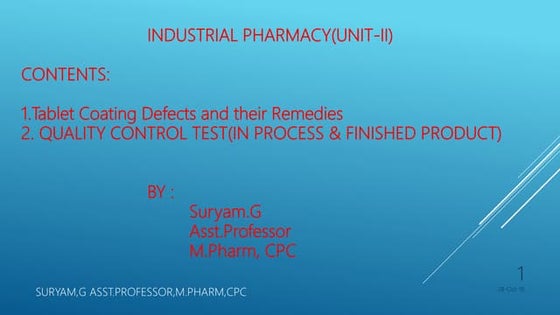 Tablet coating defects and their remedies | PPTX | Skin and Dermatology ...