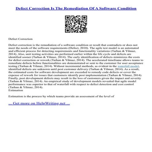 Defect Correction Is The Remediation Of A Software Condition Pdf