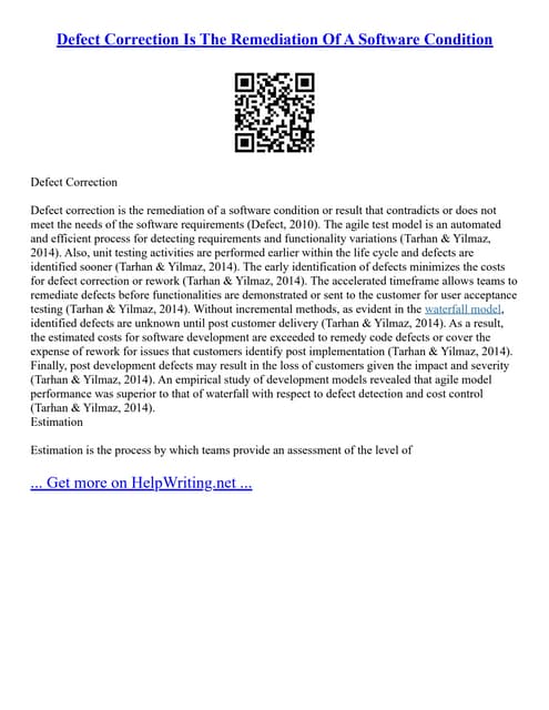 Defect Correction Is The Remediation Of A Software Condition Pdf